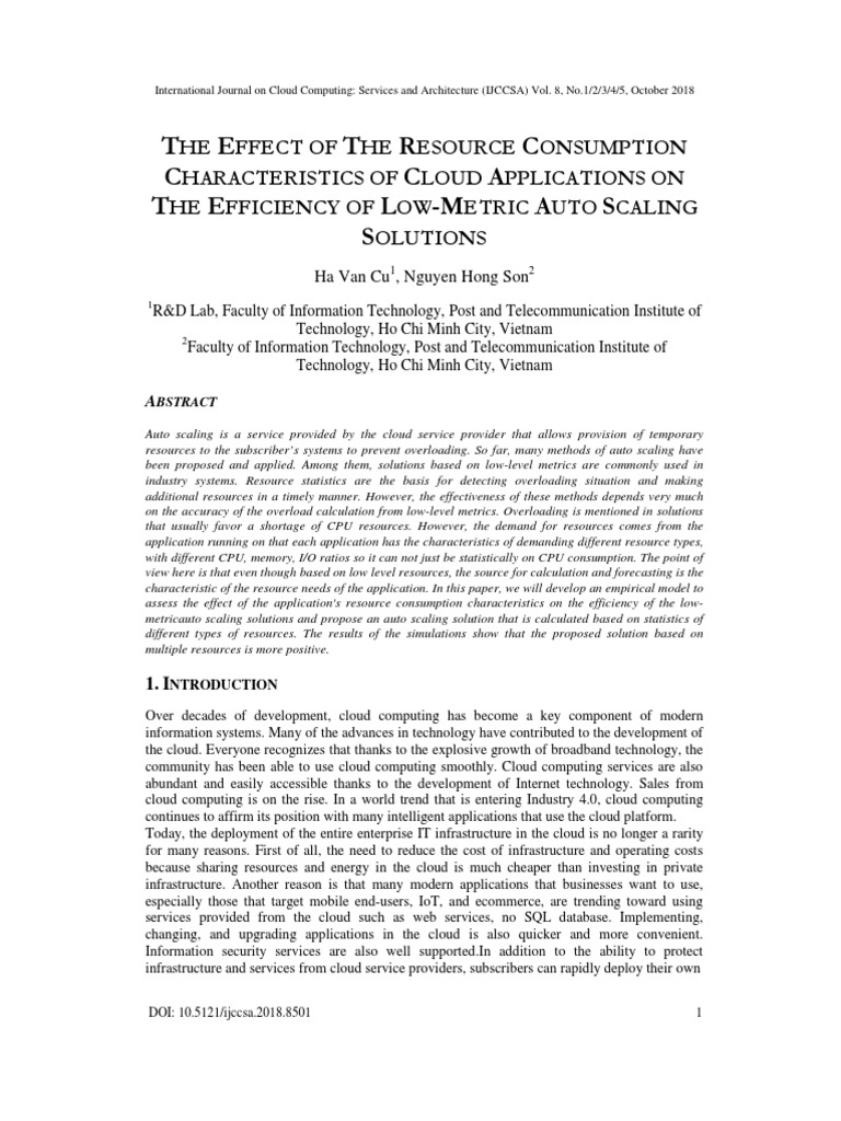 The Effect of The Resource Consumption Characteristics of Cloud ... The Effect of The Resource Consumption Characteristics of Cloud ...
