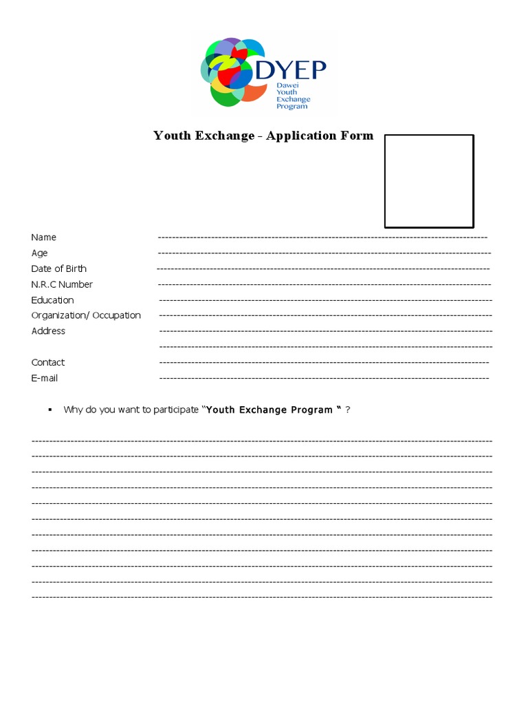 Youth Exchange - Application Form | PDF | Cyberspace | Communication