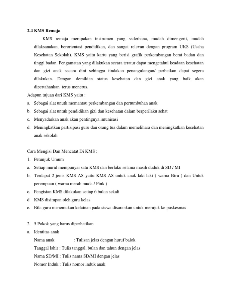 KMS Remaja | PDF