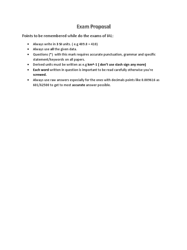 Points To Be Remembered While Do The Exams of IAL | PDF | Computers ...