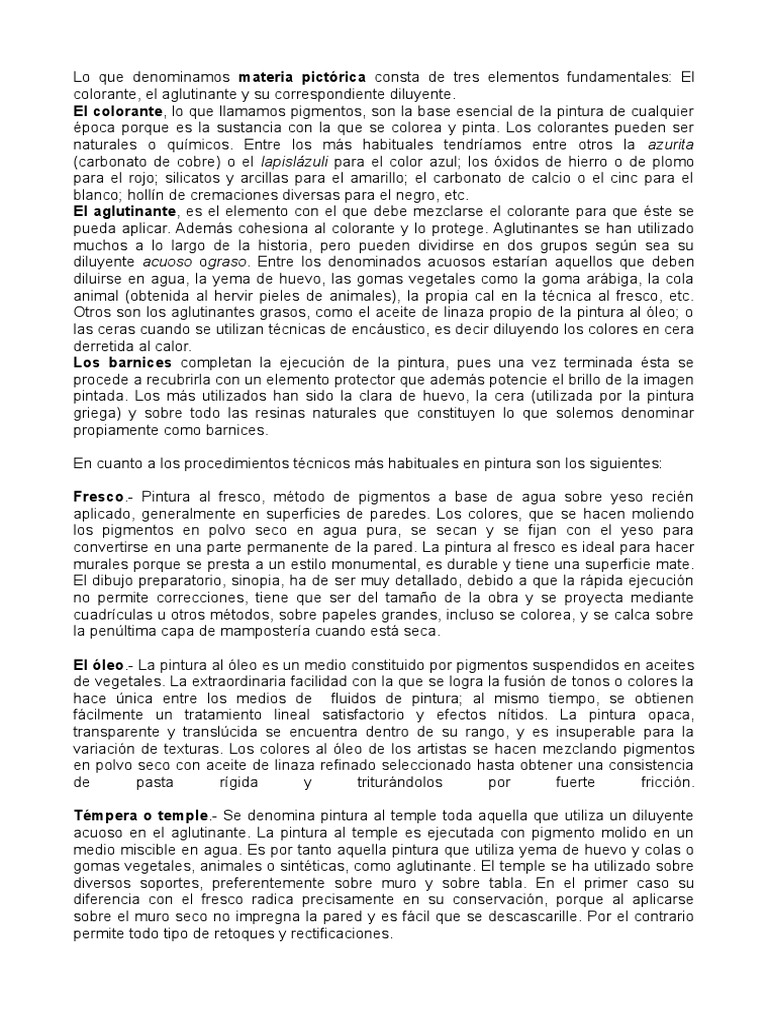 Técnicas Pictóricas. | PDF | Pintura con acuarelas | Pinturas
