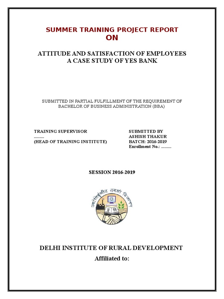 Summer Training Project Report On Yes Bank | PDF | Employee Retention ...