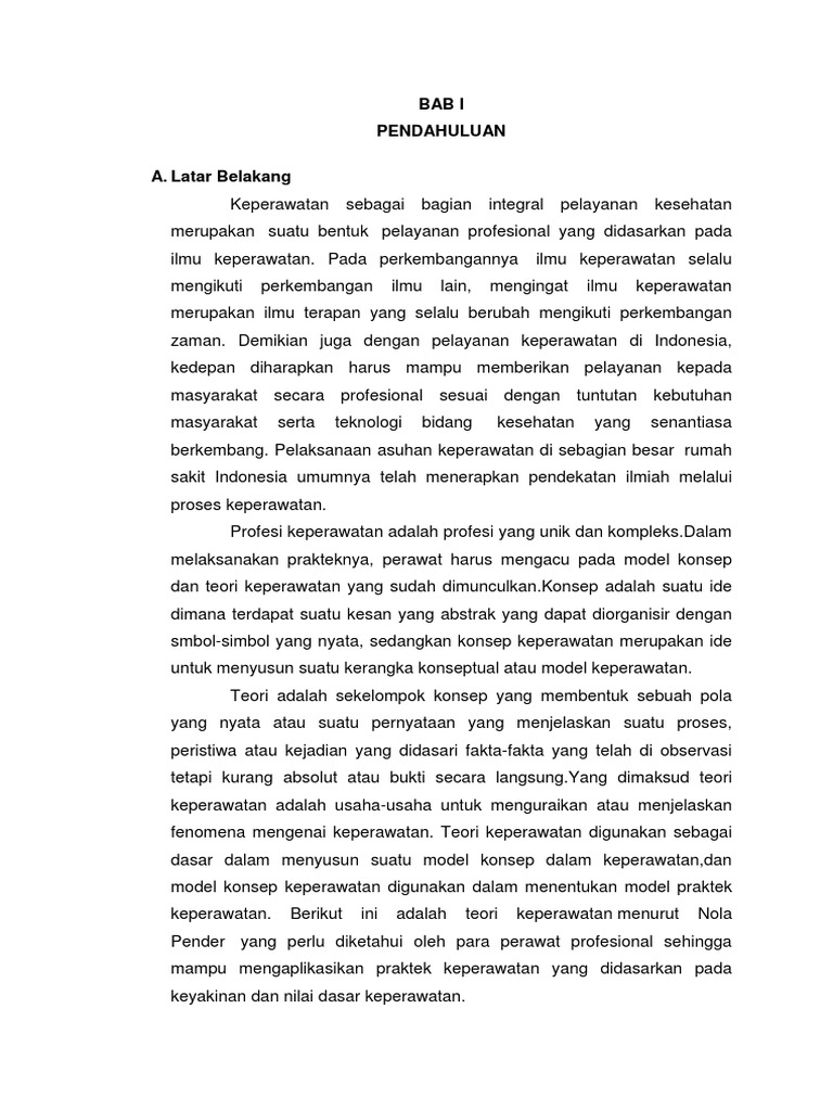 Kelompok 7 Teori Keperawatan. Nola J. Pender | PDF