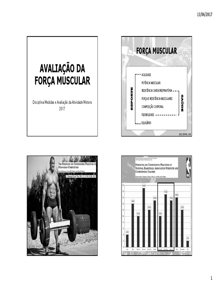 AULA 8 - Avaliação Força Muscular PDF | PDF | Músculo | Exercício físico