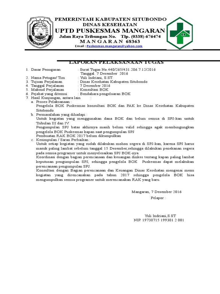 Form SPJ Laporan Pelaksanaan Tugas | PDF