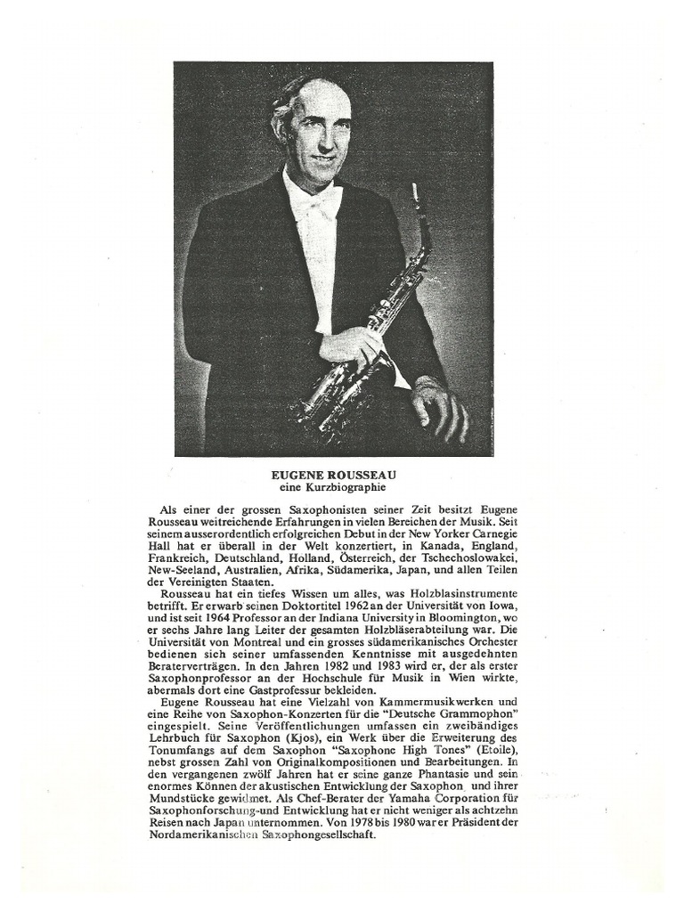 Eugene Rousseau Saxophone Altissimo | PDF