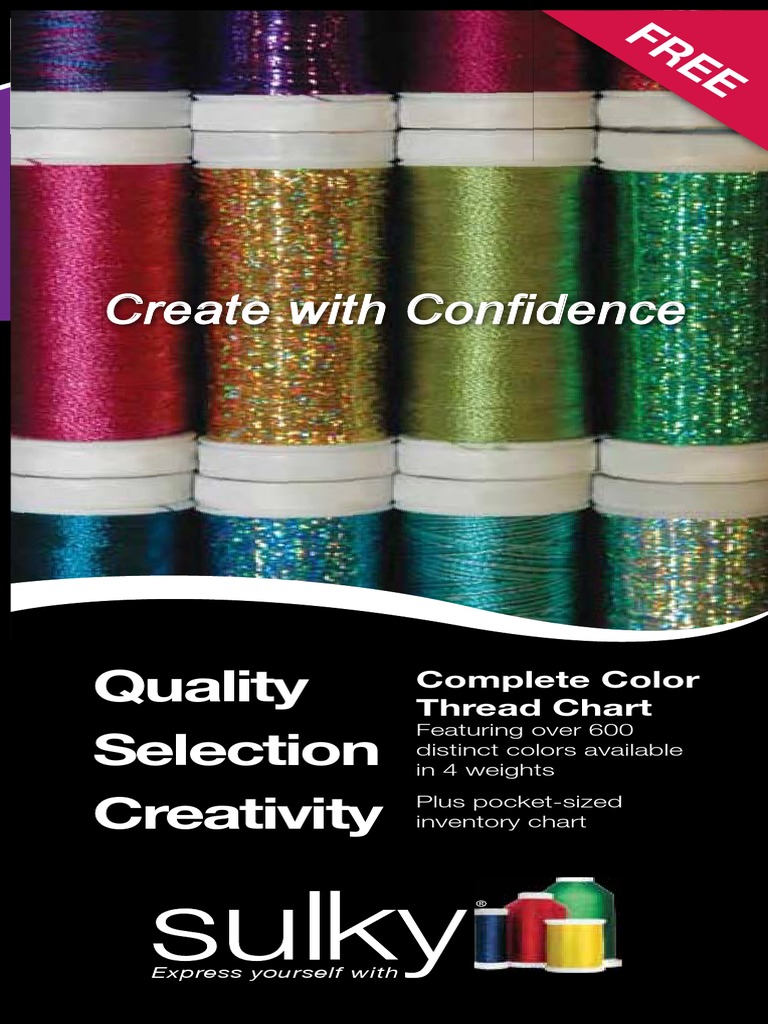 Sulky Thread Color Charts | Embroidery | Quilting