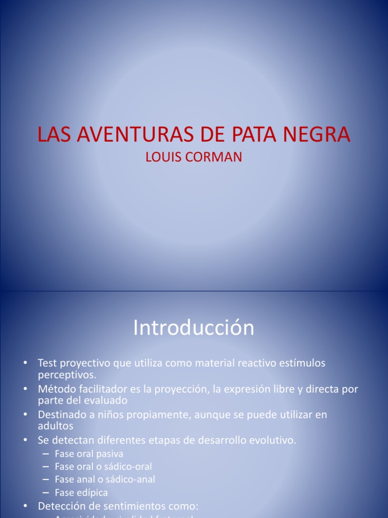 Test Proyectivo Pata Negra: Análisis Infantil | PDF | Complejo de Edipo ...