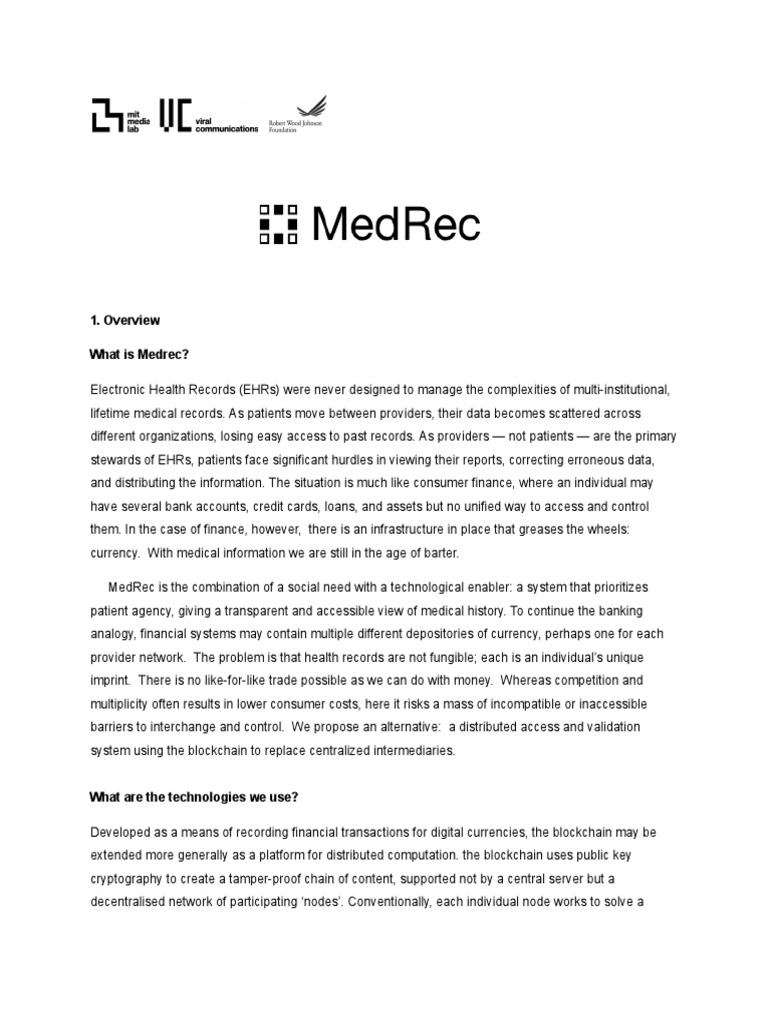 Medrec Technical Documentation PDF | PDF | Electronic Health Record ...