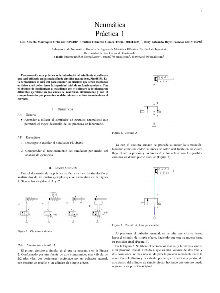 Neumatica Practica 1 | PDF | Simulación | Laboratorios