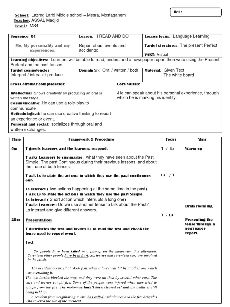 7 - I Read and Do (Present Perfect For Newspaper Report) | PDF ...