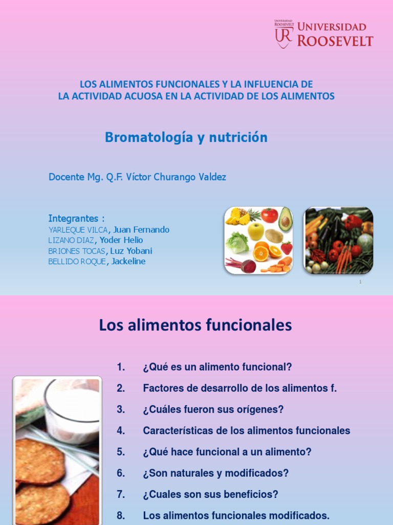 Alimentos Funcionales Final Ppt-1 | PDF | Comida funcional | Productos lácteos