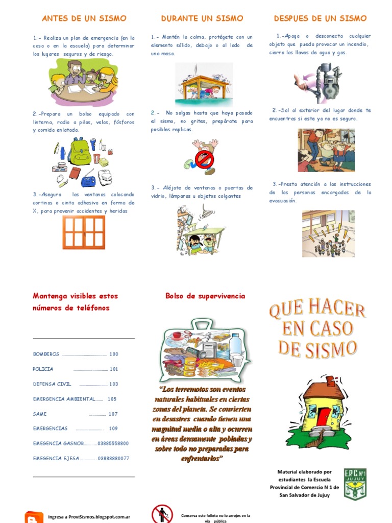 Folleto Prevensión Sísmica | PDF | Sismología | Temblores