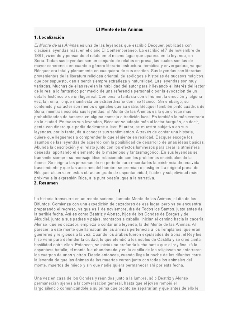 El Monte de Las Ánimas | PDF | Leyendas | Narración