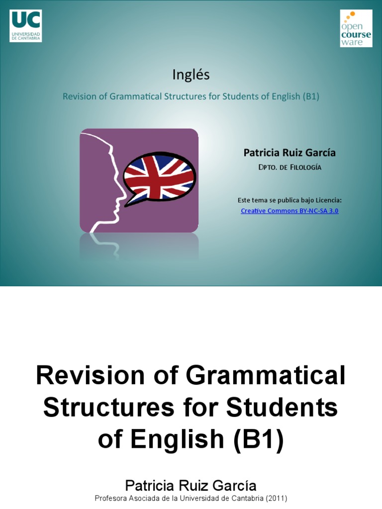 Inglés: Revision of Gramma - Cal Structures For Students of English (B1 ...
