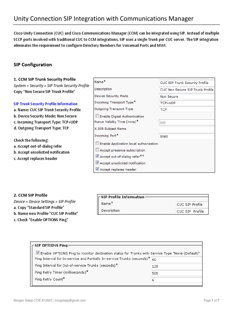 Configuring CUC For SIP | PDF | Session Initiation Protocol | Voicemail
