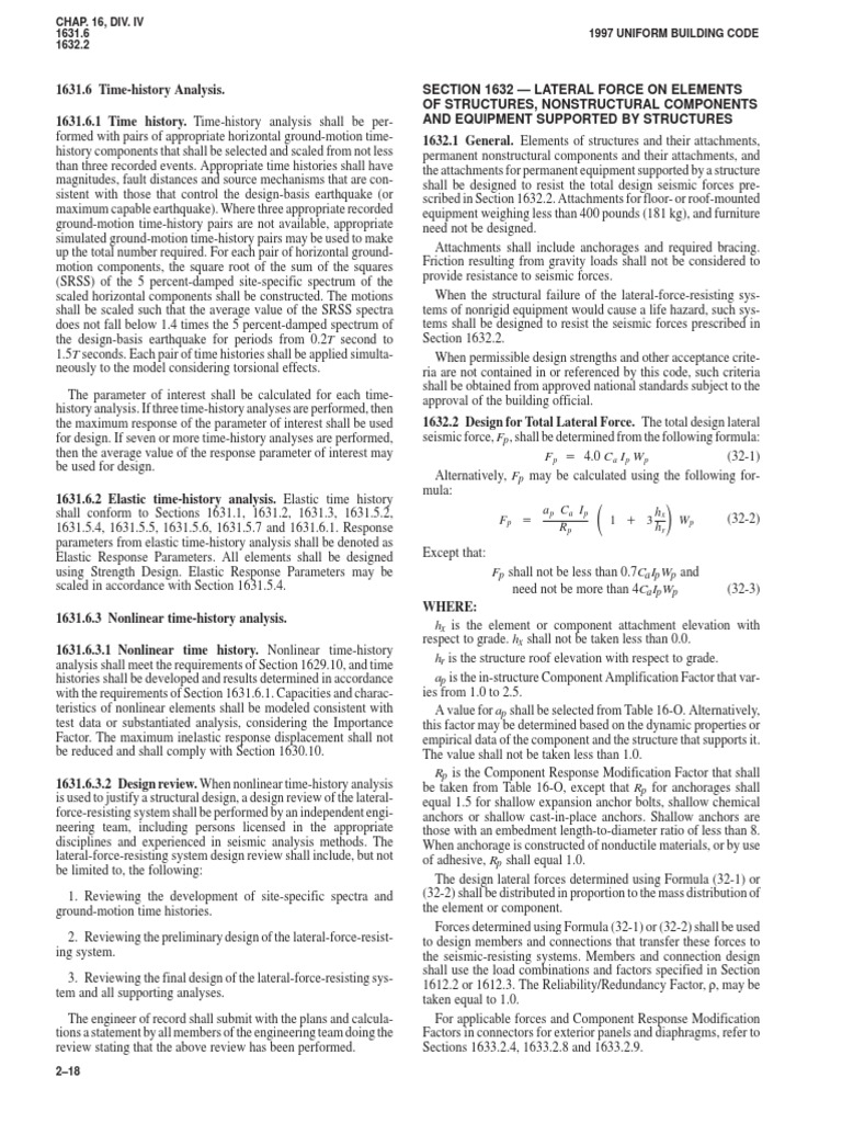 Pages From UBC 1997 - Uniform Building Code 10 | PDF | Earthquakes | Force Pages From UBC 1997 - Uniform Building Code 10 | PDF | Earthquakes | Force
