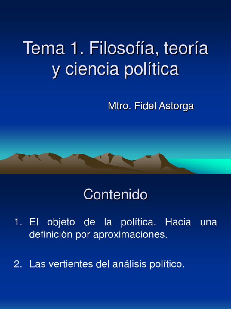 Filosofía y Ciencia Política | PDF | Teoría | Science