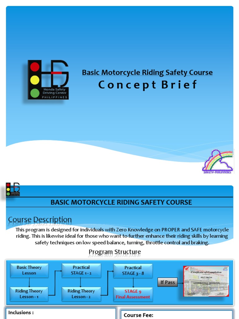 Concept Brief: Basic Motorcycle Riding Safety Course | PDF | Motorcycle ...