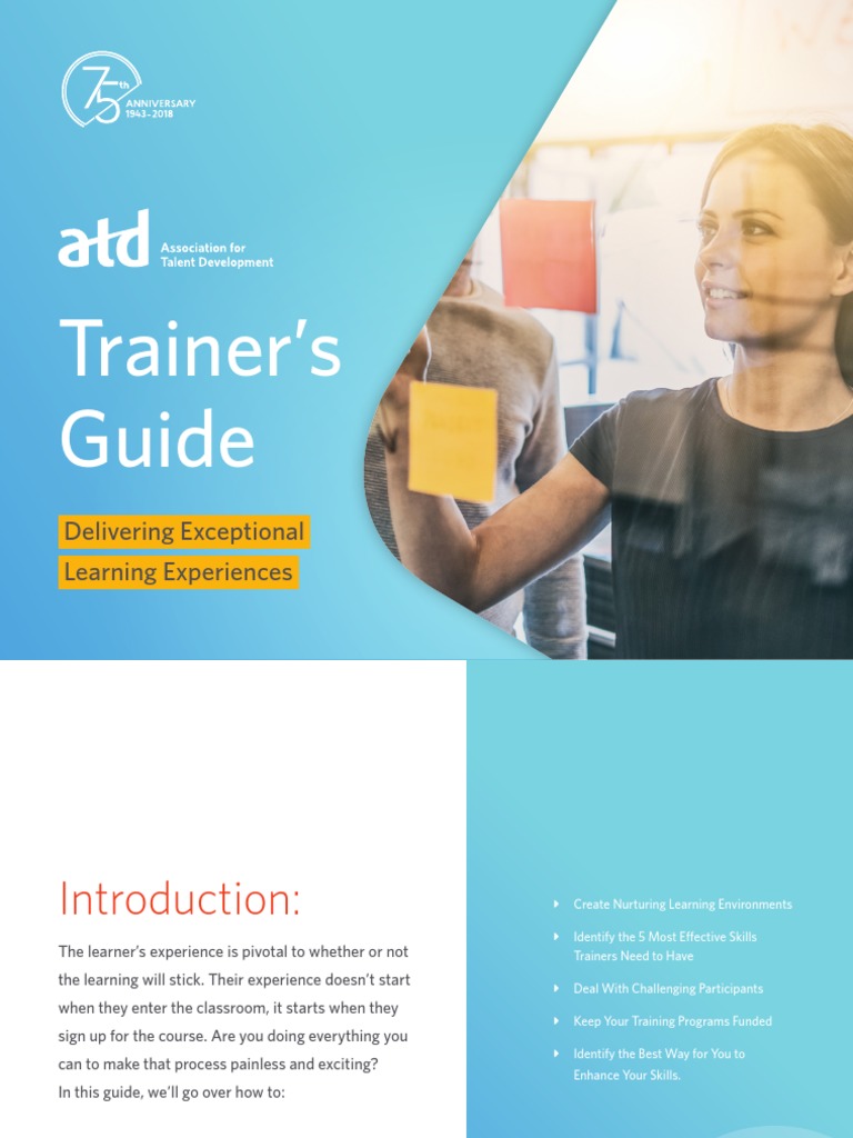 ATD Trainers Guide Delivering Exceptional Learning Experiences | PDF ...