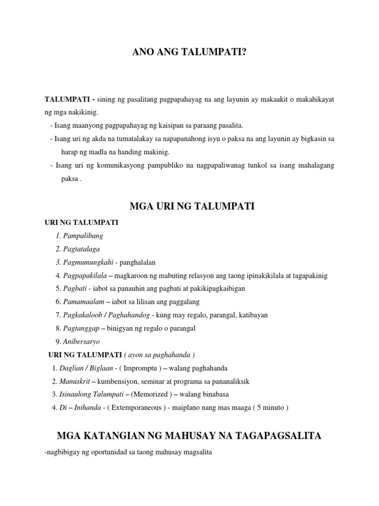 Talumpati | PDF
