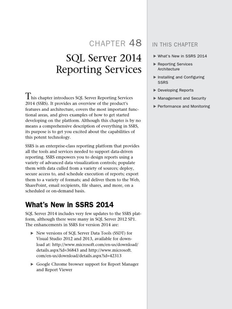 Reporting Services 2014 PDF | PDF | Microsoft Sql Server | Share Point
