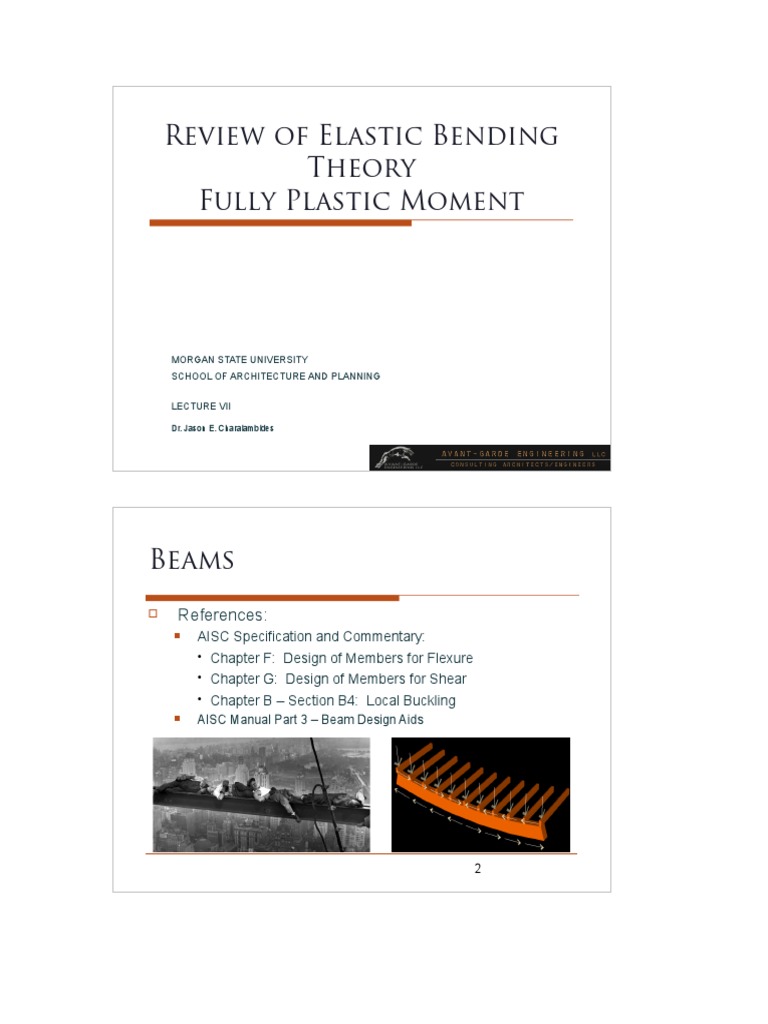 Review of Elastic Bending Theory Fully Plastic Moment: References | PDF ...