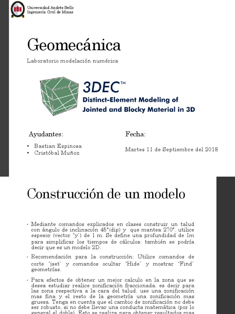 Modelación Numérica de Taludes en 3DEC | PDF | Aluminio | Física