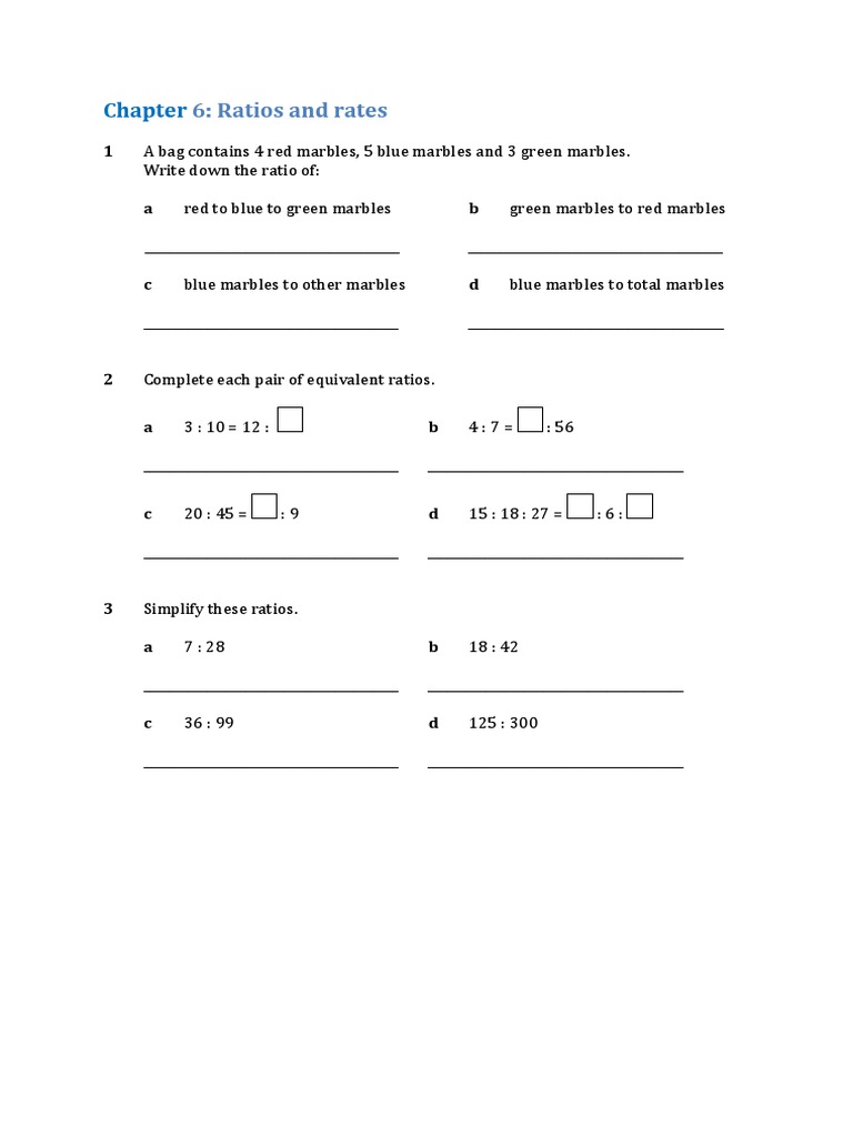 Ratio Revision Pdf Ratio Teaching Mathematics