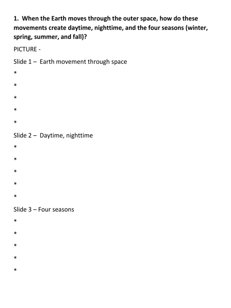 Picture - Slide 1 - Earth Movement Through Space Slide 2 - Daytime ...