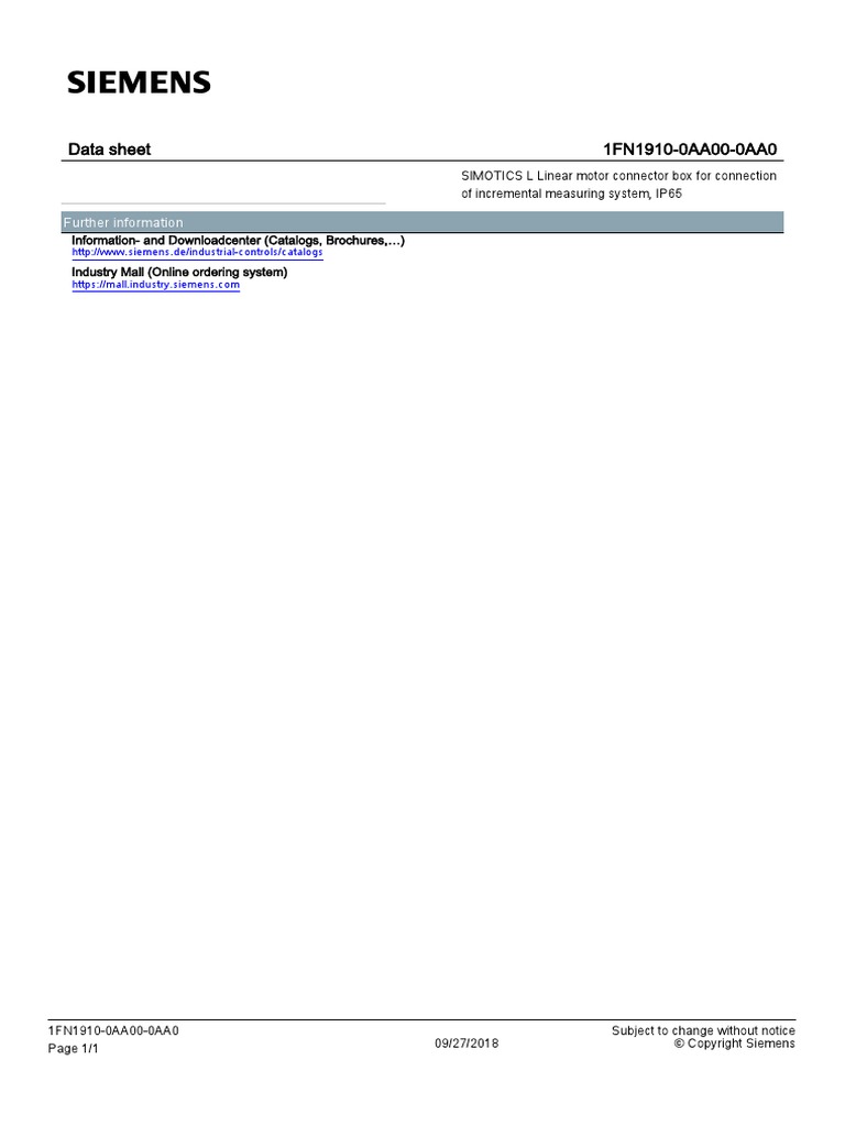 1FN19100AA000AA0 Datasheet en PDF | PDF