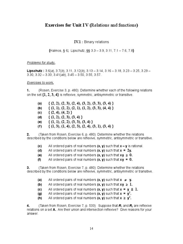 Math 144 Exercises 4 | PDF | Function (Mathematics) | Integer
