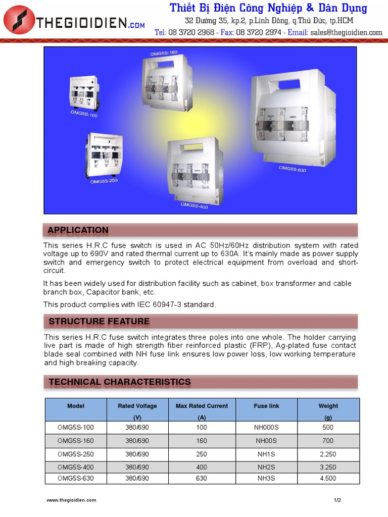 Omega NH Fuse | PDF | Fuse (Electrical) | Switch