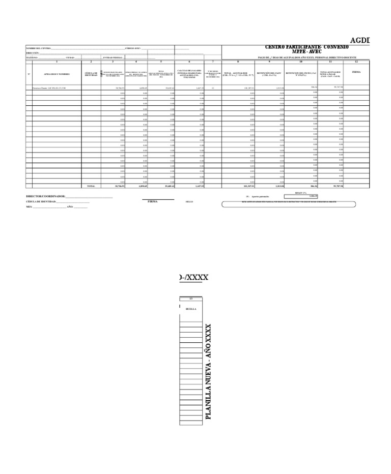 Hoja de Calculo Pago de Aguinaldos Segun Avec | PDF
