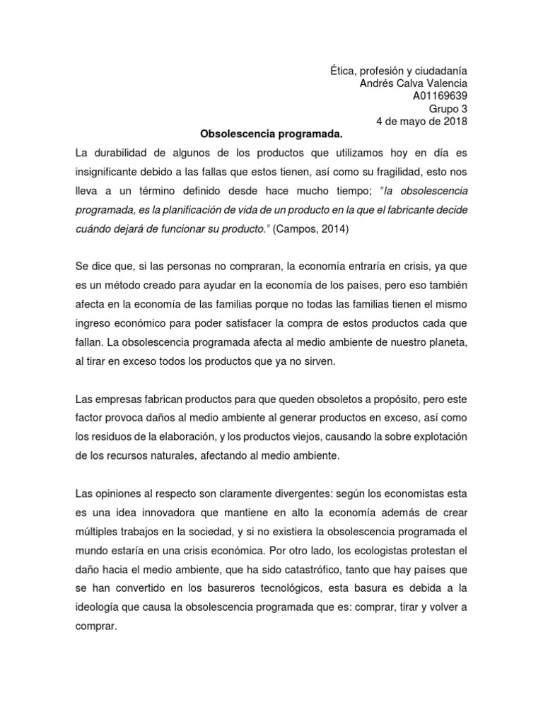 Obsolescencia Programada | PDF | Vertedero | Residuos