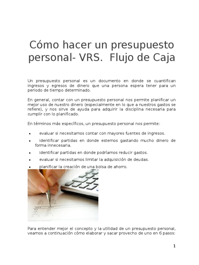 Como Hacer Un Presupuesto Personal | PDF | Ahorro | Presupuesto