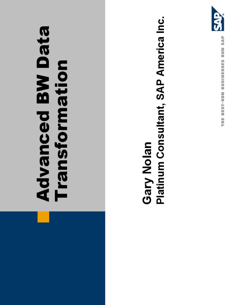 Advanced Sap BW Data Transformation | PDF | Ibm Db2 | Sap Se