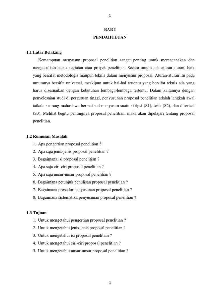 Makalah Proposal Penelitian | PDF