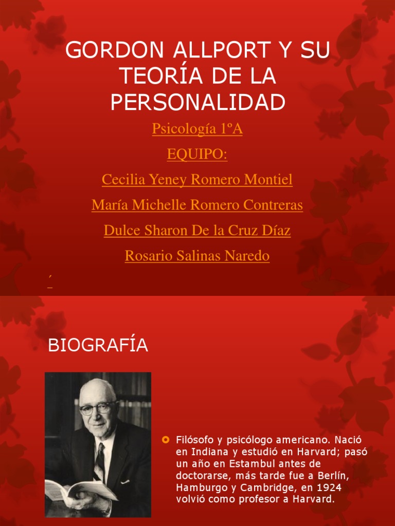 Gordon Allport y su teoría | Motivación | Motivacional