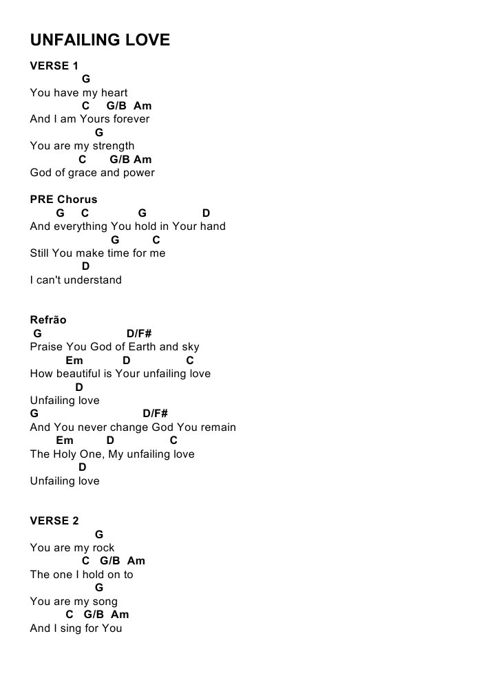 Unfailing Love Guitar Chords