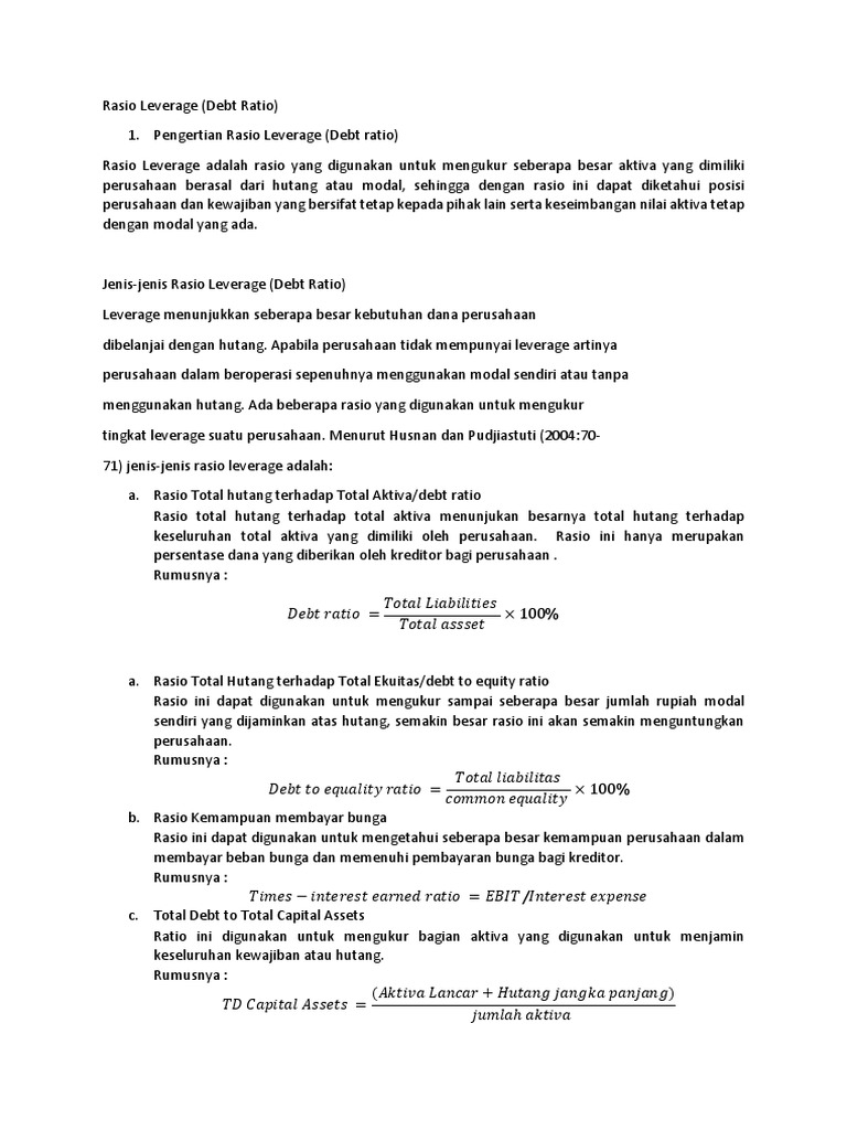 Metode Rasio Leverage | PDF