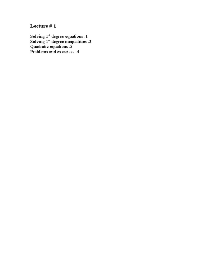 Lecture 1 | PDF