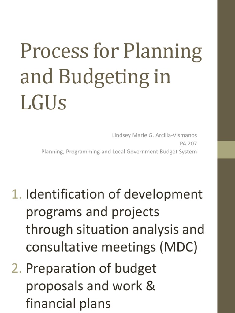 A Step-by-Step Guide to Planning, Programming, and Budgeting for Local ...