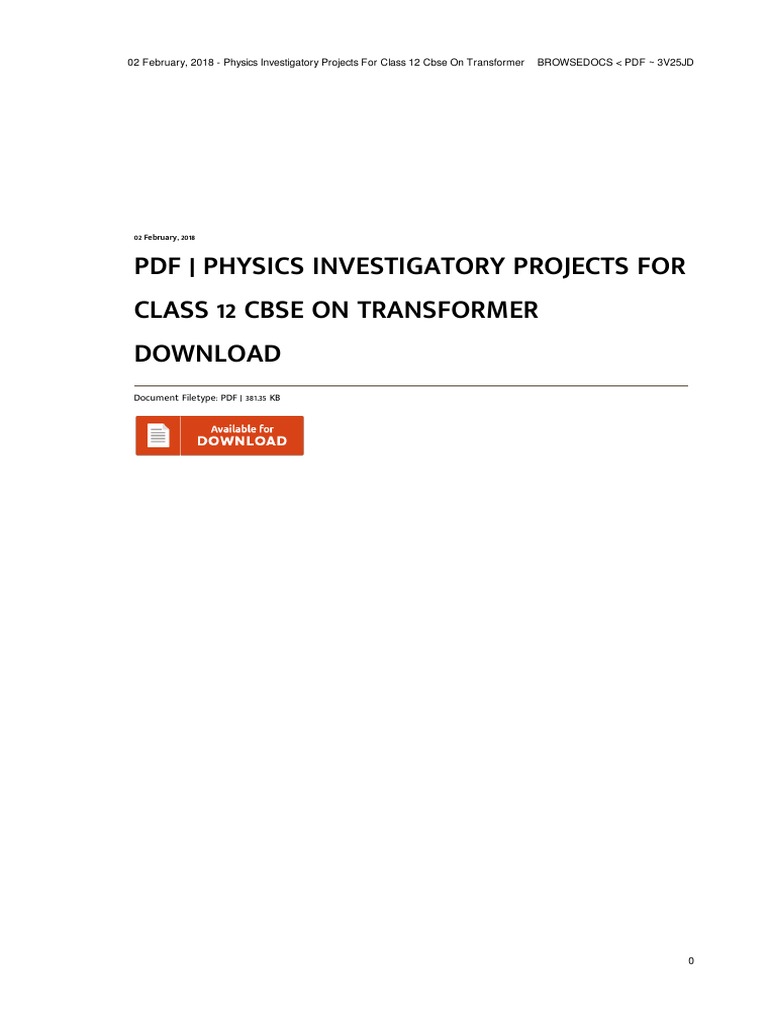 Dokumen - Tips PDF Physics Investigatory Projects For Class 12 Cbse On of Investigatory Project ...