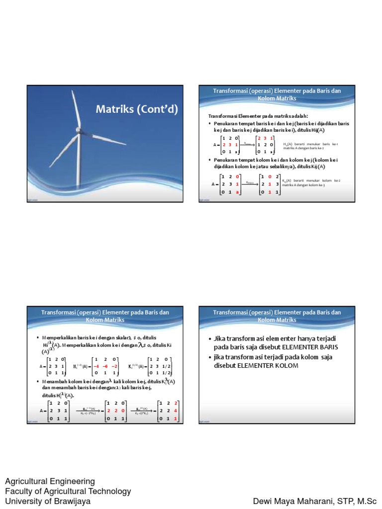 Meet 45 Matriks Lanjutan Kalkulus 1 | PDF