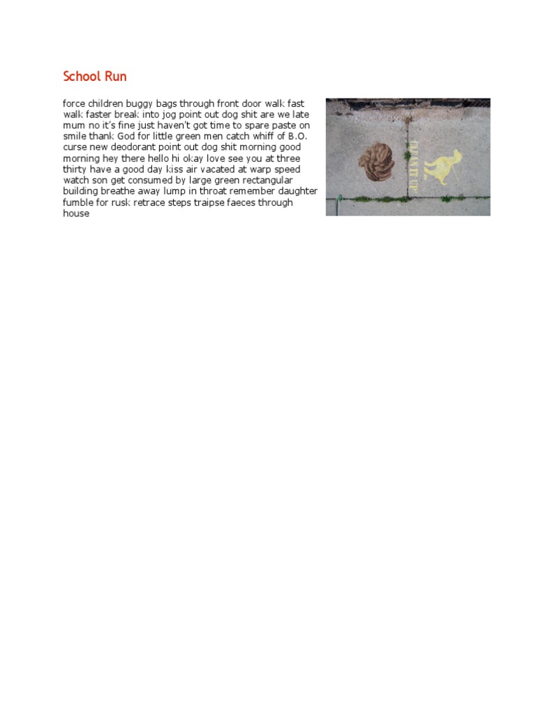 Morning School Run Chaos | PDF | Language Arts & Discipline | Self ...