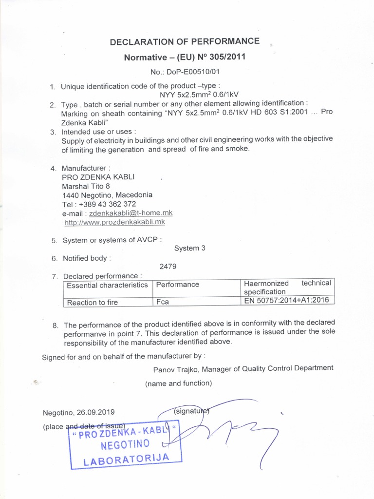 Dop Sertifikat Za NYY | PDF