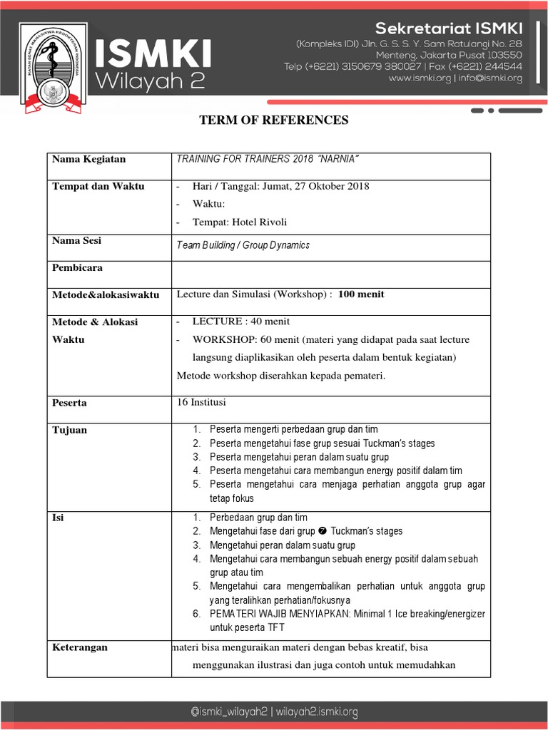 Form Tor Materi Team Building | PDF