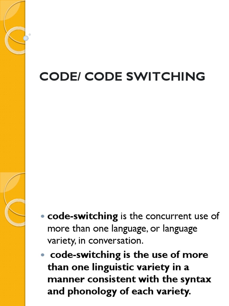 Code Switching | PDF | Sociolinguistics | Philology