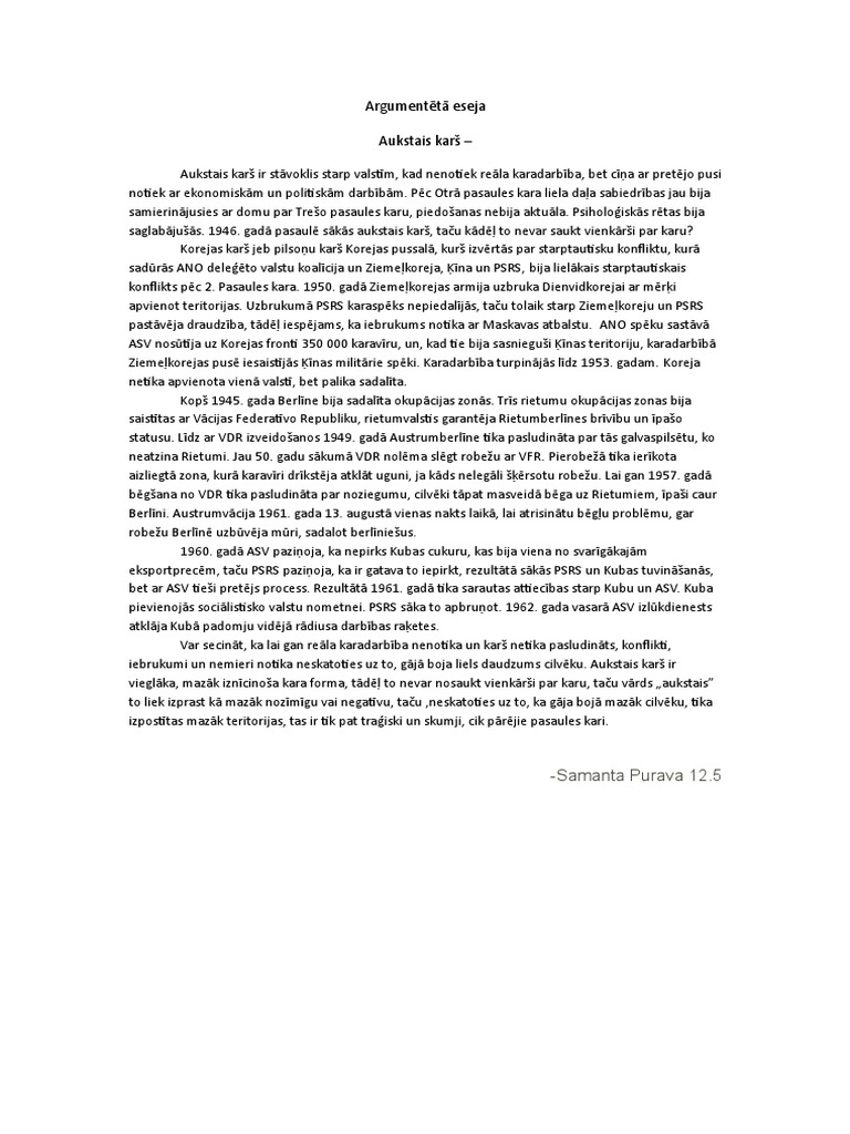 Argumentētā Eseja | PDF